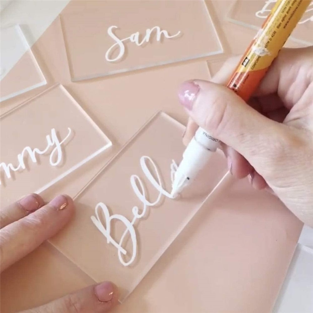 Blank Acrylic Party Guest Name Cards Pack | Wedding & Floral Supplies